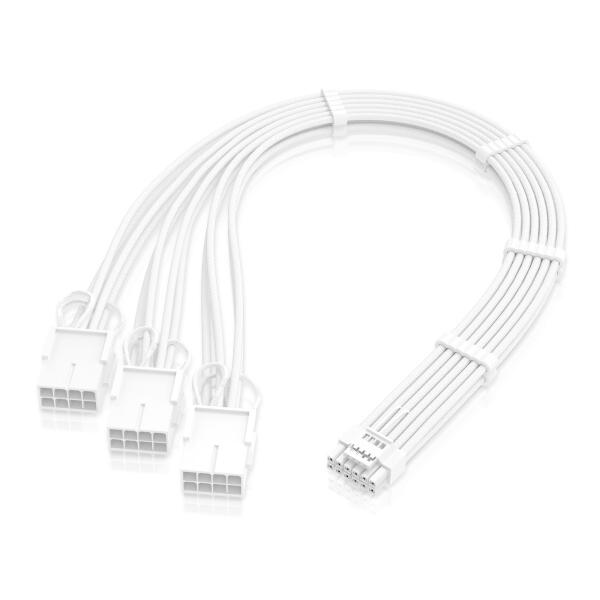 EZDIY-FAB 電源専用 PSUケーブル 延長スリーブケーブル、16 ピン (12+4) 12VHPWR PCIe 5.0 コネクタオス - 3X PCIE 8 ピン、RTX 4080 3090Ti 用、16AWG 30CM プリインス...