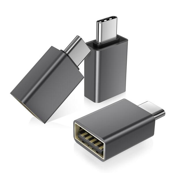 Basesailor USB CからUSB 3.0 変換アダプタ 対応 iPhone 16 充電アダプタ 3パック、USB Cオス-USB Aメス アダプタ、対応MacBook Pro、Mac Book Air、iPad、iPhone 17...