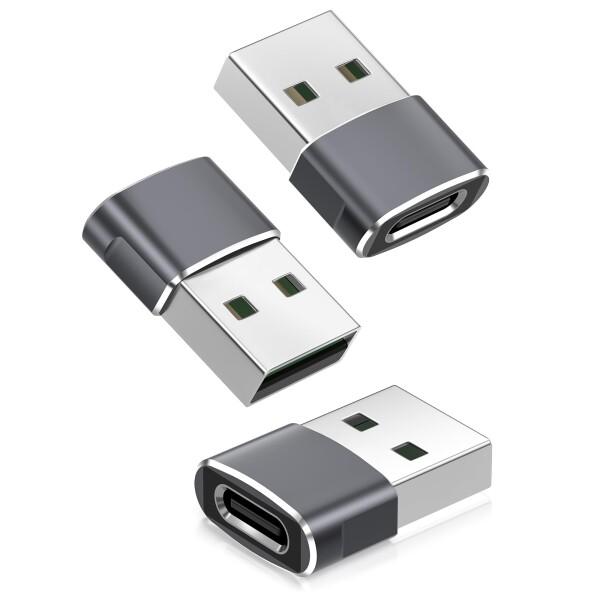 Basesailor USB CメスからUSBオス変換アダプター 3パック、が対応可能 iPhone 16 15 14 13 12 Mini Pro Maxミニプロマックス、Airpods 3 iPad 10 Air、Samsung Gal...