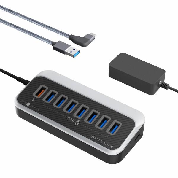 SETMSPACE usbハブ 3.0 8ポート 5Gbps 高速転送 usb3.0 type-a ポート ケーブル100CM (7*USB A+1*USB A充電口)商品コード：49069251118型番：SETMSPACE-ZMU3-7...