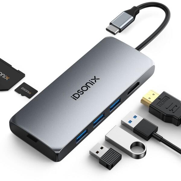 iDsonixドッキングステーション6-in-1 USB C ハブ トリプルディスプレイ USB Type C ハブ HDMI 変換アダプタを搭載したMacBook Pro Air /Dell / HP / Lenovo / Samsung...