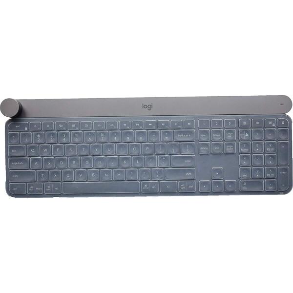 WENWELL キーボードカバースキン Logitech MXキー 超薄型シリコンキーボードプロテクターアクセサリー Logitech Craft Advanced Wireless Illuminated Keyboard (透明)商品コ...