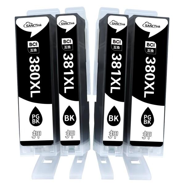 Canon対応 381 380 BK PGBK インク キャノン用 BCI-381XL BCI-380XL 黒 4本セット 大容量 対応機種：TS6330 TR8630 TR9530 TS7430 TR703 TS8130 8230 833...