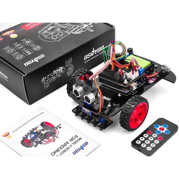 OSOYOO２輪 駆動 スマート ロボットカー スターターキット Arduino互換の UNO R3 プロジェクト 2WD Smart Robot Car Kit オープンソース 教育ロボット 知育 日本語説明書(9V電池付き)商品コード：...