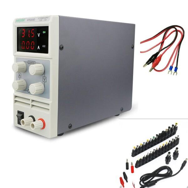 zmart 小型 安定化電源 30V 5A スイッチング電源 DCジャック デジタル DC電源 0〜30V 0〜5A 110V-220V 0.1V / 0.01A +34個 DCジャック Stabilized Power Supply V ...