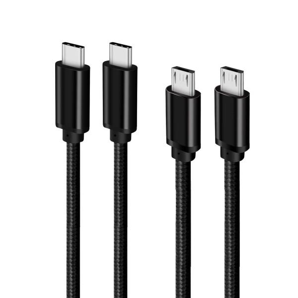 Type C Micro USB ケーブル 1m 2本セット Popolier (USB C to micro) OTGケーブル 2.4A出力 タイプC マイクロ タイプB 充電ケーブル USB2.0 データ転送 Androidスマホ など...