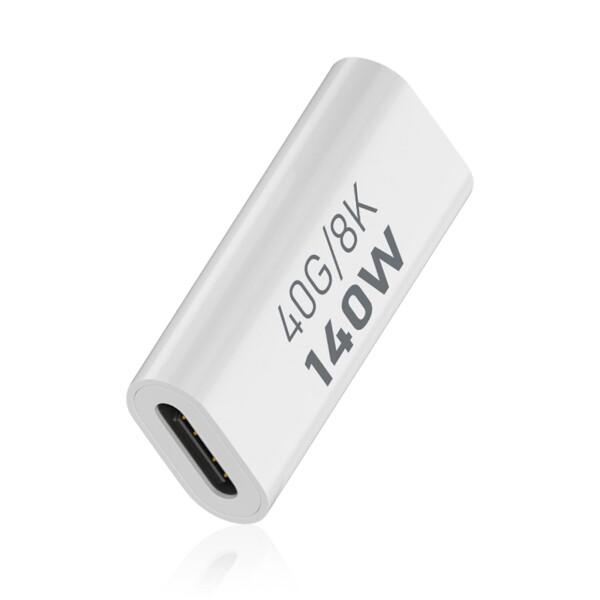 Duttek 40Gbps USB-C 中継アダプタ、PD140W USB Type-C 中継アダプタ, USB タイプ Cメスメスコネクターアダプター、高速充電対応、8k@60hz解像度、Thunderbolt 3対応、ノートパソコン、コ...