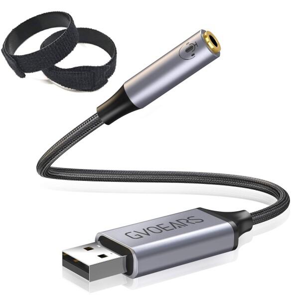 GEVO オーディオ USB 変換アダプタ 4極 TRRS 変換 イヤホン PS4 等適用 USB to 3.5ｍｍ 内付け サウンドカード 4極 変換ケーブル usb イヤホンジャック 高耐久 互換性商品コード：49069279561型番...