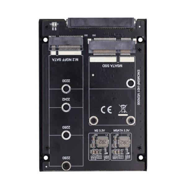 ChenYang MSATA &amp; M.2 NGFF SATA SSD - 2.5インチ SATA 2イン1コンボ JBOD HDD ディスクドライブエンクロージャアダプター商品コード：49069280441型番：CY-SA-060カ...