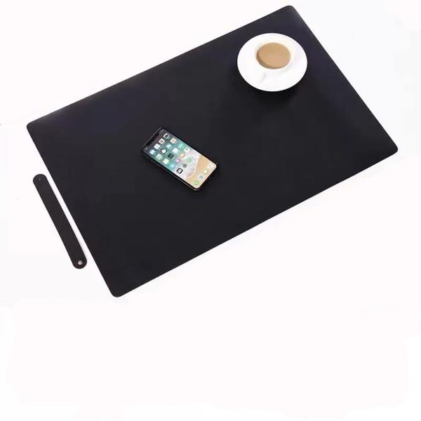 Simba デスクマット両面デスクパット 大型マウスパッド (Black)商品コード：49069697181サイズ：80X40 CMカラー：ブラック【両面使用可能、デスク保護】PVCレザーから作られたテーブルマット、デスクトップを傷、汚れ、...