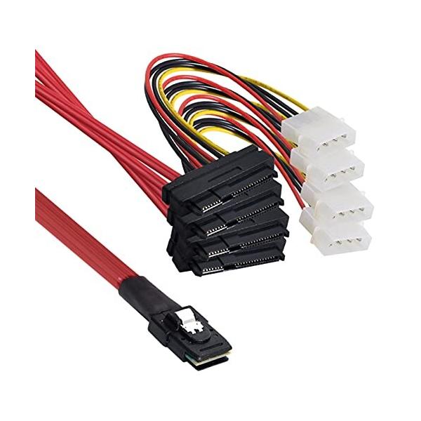 Xiwai LSI / 3Ware Molex Mini SAS SFF-8087 → SFF-8482 電源x4 SASケーブル商品コード：49069706896型番：SF-002-1-0Mサイズ：100cmカラー：レッドMini-SAS...