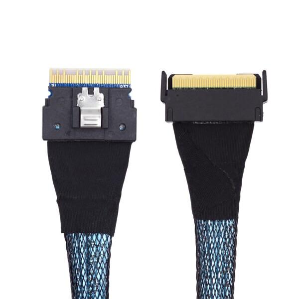 NFHK PCI-E 5.0 Mini Cool Edge IO MCIO PCI-E スリムライン 8i 74ピン オス - SFF-8654 SAS 4.0 74ピン オス エクステンダーケーブル 50cm商品コード：490697068...