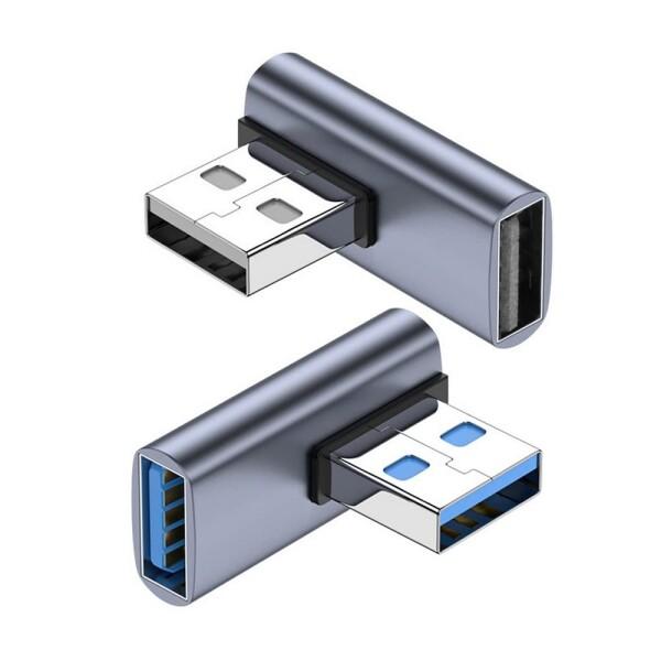 CY 2pcs USB 3.0オス-メス拡張アダプタ10Gbps左右方向角度90度ロープロファイル商品コード：49069707948型番：U3-018-LP+RI-HXカラー：タイプA 左+右角度。パッケージには2つの角度付きアダプターが含...