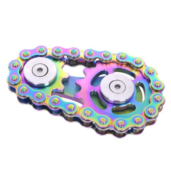 Fidget Spinner、リンケージバイクチェーンスピナーデザイン2ギアフィギティスピンフィンガーゲーム、滑らかなベアリングを備えた金属ステンレス鋼耐久性のある力学 - フルカラフル商品コード：49069919427型番：CF105サイ...
