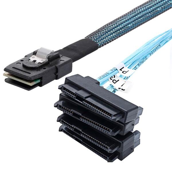 CYケーブル 内蔵ミニSAS 4X SFF-8087 36ピンホストからSASハードディスク SFF-8482 29ピンターゲットファンアウトケーブル IDE電源100cm, SF-002-1.0M-HX商品コード：49069994473型...