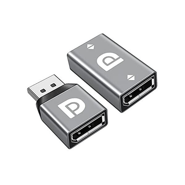NFHK 2個セット DisplayPort 1.2 4K 60hz - DP 延長アダプター オスメス ウルトラHD UHD ビデオ PC ノートパソコン テレビ用商品コード：49070701859型番：DP-034カラー：グレー DP ...