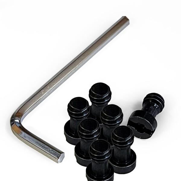 YAAAM 小型 1/4インチネジ カメラプレート・雲台用部品 頭直径8mm厚さ3mm ネジ部分長さ6.5mm または 10mm ブラックステンレス カメラアクセサリー (10mm（７個）)商品コード：49070789677型番：YAAAM...