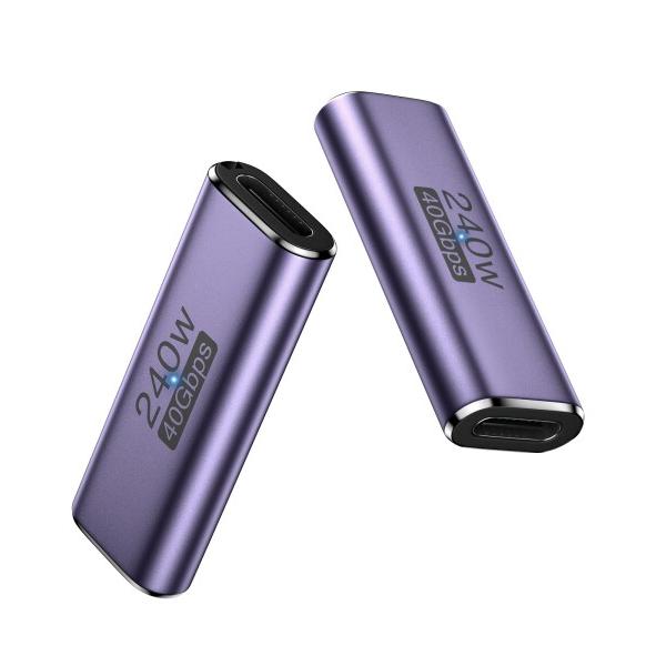 2枚セット Type-C 中継 OTGアダプター  TiMOVO USB Type-Cメス to Cメス USB4.0 延長アダプター アルミ合金シェル Thunderbolt 3/4、MacBookPro/Switch2/SurfaceB...