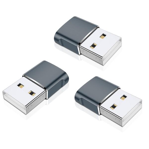 USB CメスからUSB Aオス変換アダプター 3パック｜USB Type-C to A 変換アダプタ｜iPhone対応 15/14/13/12、iPad Pro/Air/Mini、Samsung Galaxy S23/Note 20、Ai...