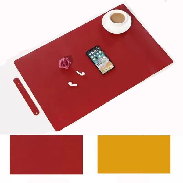 Simba デスクマット両面デスクパット 大型マウスパッド (Red)商品コード：49071076471サイズ：80X40 CMカラー：レッド【両面使用可能、デスク保護】PVCレザーから作られたテーブルマット、デスクトップを傷、汚れ、こぼれ...