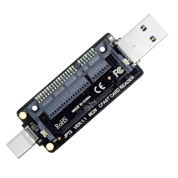 ChenYang CY CFast カードアダプター USB 3.0 &amp; USB-C Type-C オス - CFast 2.0カード PCBAアダプター CFast カードリーダー デスクトップノートパソコン用商品コード：4907...