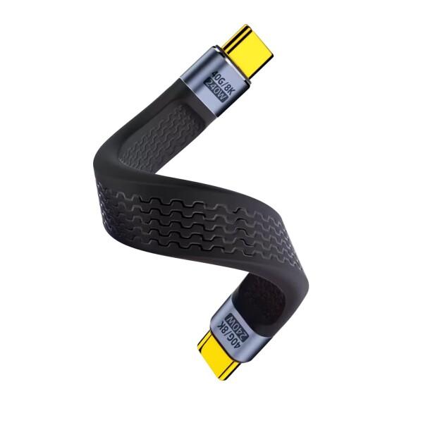 Duttek 40Gbps 短いUSB-C変換ケーブル、240W PD急速充電 USB Type C変換ケーブルサポート8K@60HzビデオディスプレイThunderbolt 3/4 iPad、MacBook用. 13cm商品コード：490...