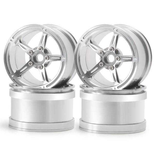 2.2 インチインターナル ビードロックリングホイール タイヤインナー Internal Beadlock Wheels Hub ラジコン カー Wraith 90018に RC Crawler 23番 (4個, シルバー)商品コード：49...