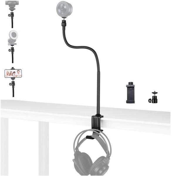 Kiyo pro ウェブカメラクランプマウント 24インチ 調節可能 ウェブカメラホルダースタンド Razer kiyo kiyo pro kiyo X webcams対応 - 1/4インターフェース, ブラック, 24WCS-ACT-00...