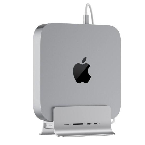 PULWTOP 5 in 1 USB C ハブ Mac Mini用 スタンド 縦置き ドッキングステーション アルミ合金 2×USBC 3.2 gen 2 10Gbps, 1×MicroSD/TF カードリーダー, Mac Mini 拡張 ...