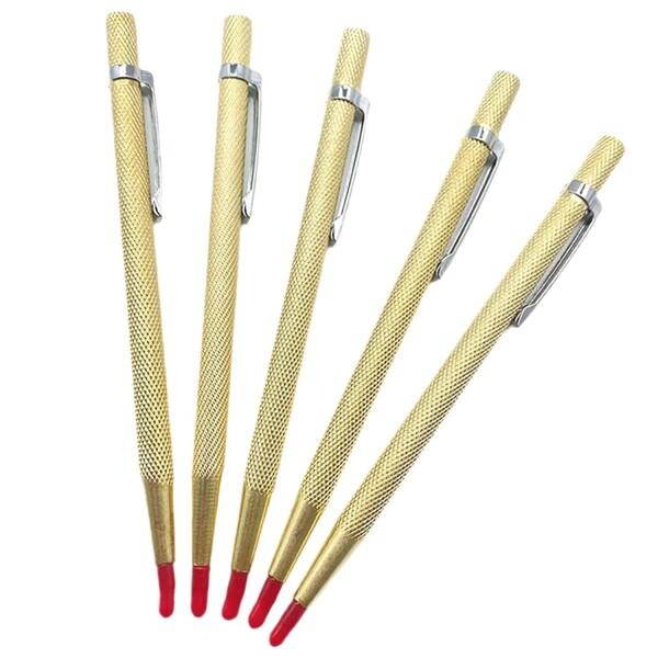 超硬チップ付ペンシルケガキ針 ケガキペン 金属切削レタリングペン、ペン先はタングステンスチール製で、タイル用 セラミックタイル大理石に適しています。（5個）商品コード：49071655471型番：drydiahsサイズ：ゴールド-5本【幅広...