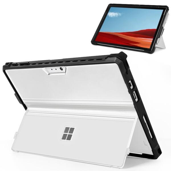 12.3インチのMicrosoft Surface Pro Plus/7/6/5/4/Pro LTEに適合するケース。保護用の頑丈なカバーケース、スタイラスペンホルダー付き タイプカバーキーボードに対応 半透明。商品コード：49071685...