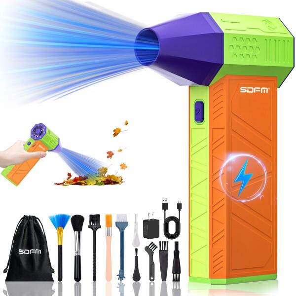 SDFM エアダスター 電動 小型 ブロワー  130000rpm高速回転 強力 電動エアダスター 風量調整 ブロアー Type-C充電式 ミニ ぶろわー 強磁力・取替えノイズ 洗車・掃除・空気入れ対応 (カラー)商品コード：4907173...