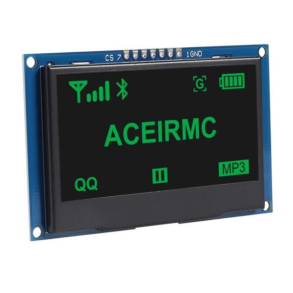 ACEIRMC 2.4インチ 128x64 OLED LCDディスプレイモジュール SSD1309 7ピン SPI/IIC I2C シリアルインターフェース Arduino UNO R3用 (グリーン)商品コード：49071739236サイ...