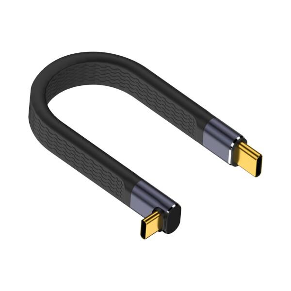 Poyiccot L字 USB C ケーブル 短い 40Gbps 、USB C ケーブルL型 240W PD 対応、USB4 コネクタ 短い 約13cm 高速転送 &amp; 急速充電 &amp; 8K@60Hz Type-C充電コード i...