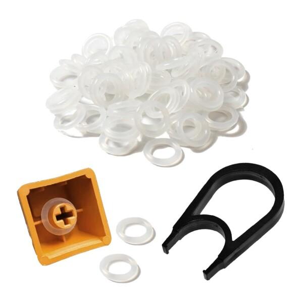 静音化リング 150PCS メカニカルキーボードに対応 O-Ring Oリング キーキャップ 引抜工具 メカニカル キーボード キースイッチ 引き抜き ツール (B)商品コード：49072257679カラー：Bセット内容:静音化リング150...