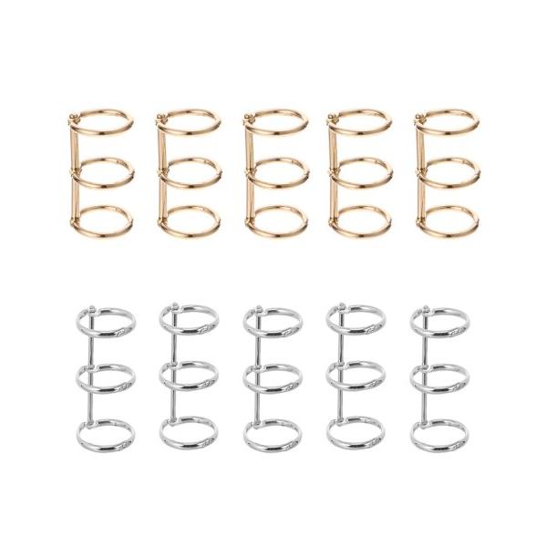 YFFSFDC ルーズリーフバインダーリング 製本用とじ具 穴径20mm 単語帳 資料保存 (ゴールド+シルバー)商品コード：49072517028型番：sjhgカラー：ゴールド+シルバー?【仕様】パッケージ内容:10本入セット(ゴールド+...