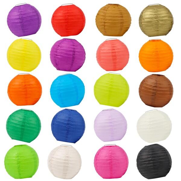 DARENYI 提灯 紙ちょうちん 30色30個セット直径15cm 紙提灯 カラフル 夏祭り/縁日/イベント/夏 飾り付け 装飾用 パーティー/お祭り/お盆/誕生日/結婚式/開業/DIY絵画/夏祭り飾り 丸型紙提灯 (マルチカラー 15cm...