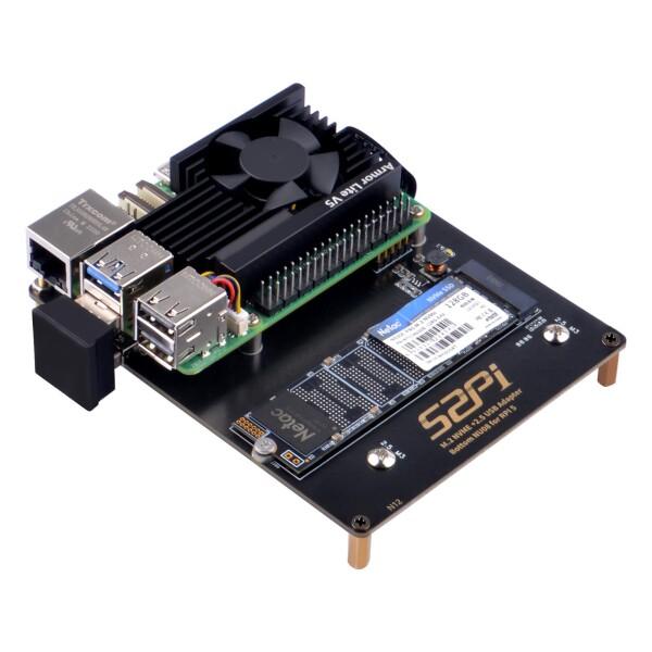 GeeekPi NU08 PCIe M.2 M-Key NVMe SSD PCIe 周辺ボード Raspberry Pi 5 用、2.5 インチ USB HDD をサポート、M.2 NVMe SSD 2230 2242 2260 2280 ...