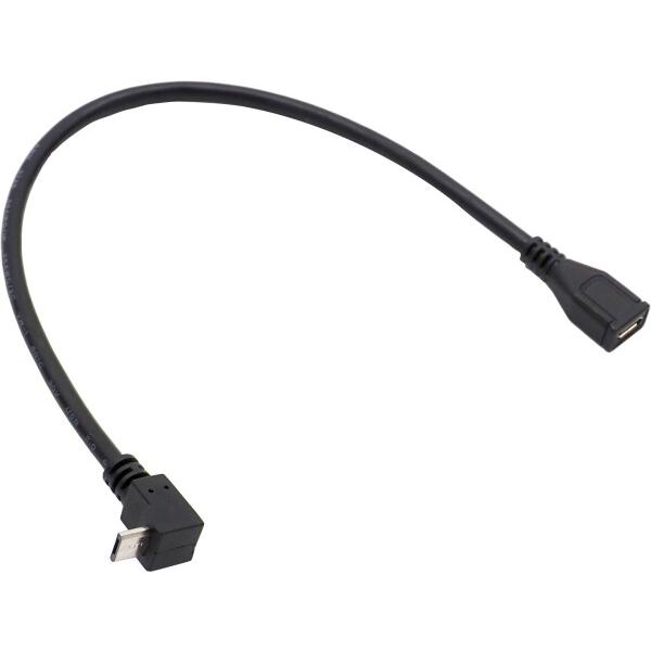 オーディオファン USBケーブル microUSB延長ケーブル USB2.0 L字 micro-B オス - micro-B メス 充電 データ転送 対応 L字型B 短い 約25cm ブラック商品コード：49073089658型番：AF-U...