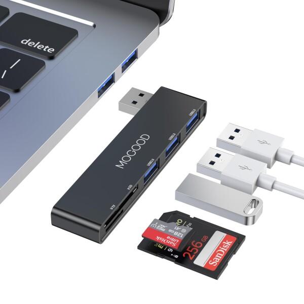 MOGOOD USBハブ 5 in 1 Type A ハブ 1*USB 3.0、2*USB 2.0、SD/TFカードリーダー、USBアダプタ 互換PCノートパソコン、デスクトップ、MAC、Macbook、ノートパソコン、PS 4、Xbox、...