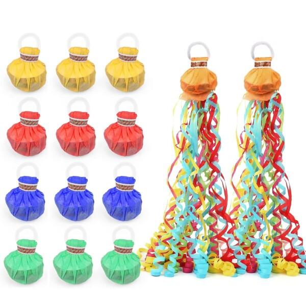 siawadeky 手投げストリーマー 15個セット カラフル 紙吹雪ポッパー 散らからない 雰囲気作り ストリーマーポッパー 使いやすい 手投げる 紙テープ ハロウィン クリスマス 新年 誕生日 記念日 結婚式 パーティー用商品コード：4...