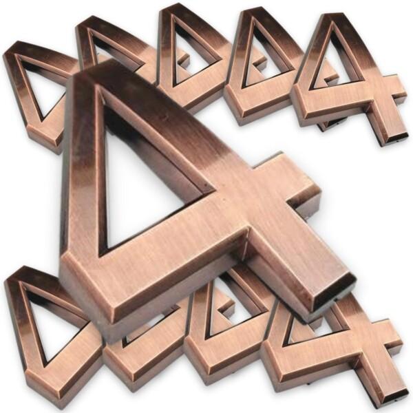 COLORBIRD ドア 番号 数字 シール ナンバープレート 立体 表札 ステッカー おしゃれ ロッカー 番号シール (ブロンズ4x10枚)商品コード：49073346862カラー：ブロンズ4x10枚数字プレート。4の数字×10個セット。...