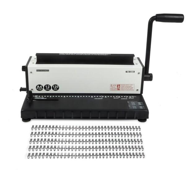 RAYSOONER TD-1200 製本機｜34穴 角穴（4×4mm）｜穴あけ・製本一体型｜手動式｜A4/A5/B5 対応｜最大12枚パンチ｜ワイヤー製本（3:1ピッチ）商品コード：49073351215型番：TD-1200カラー：メタリッ...