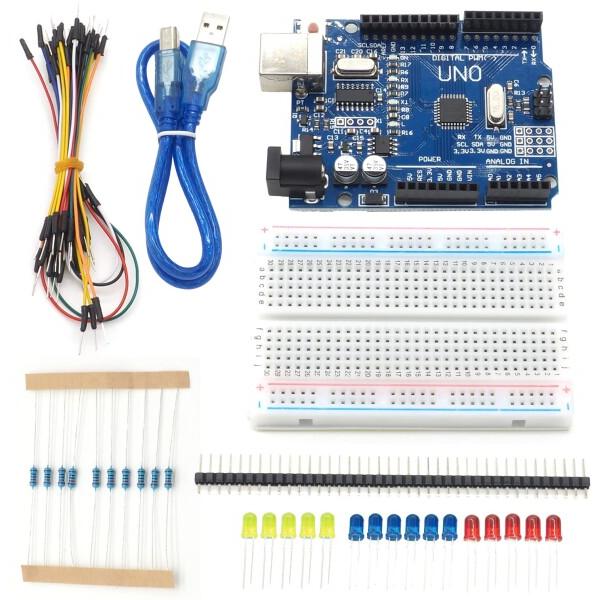 Arduino UNO R3 UNO互換ボード MEGA328P CH340G ブレッドボード LED USBケーブル ジャンパー線 抵抗 樹脂ケース 電子工作・実験キット商品コード：49073359900型番：43347-8105Ardu...