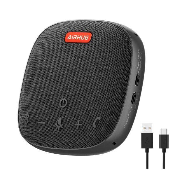 AIRHUG スピーカーフォン スピーカーマイク 会議用 Bluetooth対応 USB-C接続 360?全方向集音 エコーキャンセリング機能 Web会議スピーカー オンライン会議 テレワーク 在宅勤務 Skype/Zoom/Facetim...