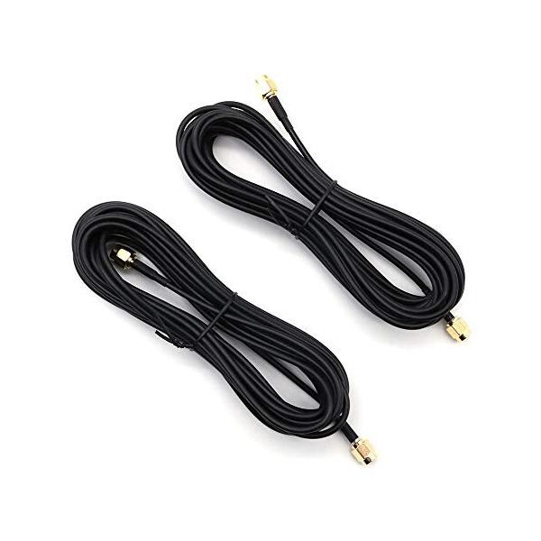 WINGONEER 2PCS 16フィートブラックWLANアンテナ延長ケーブルWLANアンテナケーブルSMAケーブル-ダブルオス内部ニードル商品コード：49073887258型番：155カラー：ブラックワイヤカテゴリ:高密度純銅RG174ラ...