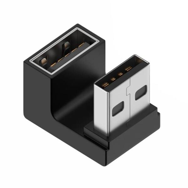 CY 10 Gbps USB 3.0オス対メス拡張電源データビデオアダプタ360度上向きU字後方角商品コード：49073889764型番：HX-U3-018-OUカラー：Black Up Angled 360 Degree傾斜型により、ポー...