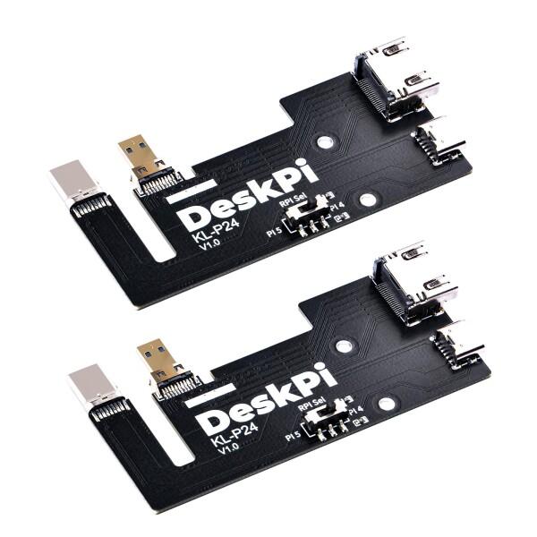 GeeekPi マイクロHDMI-HDMIアダプターボード、4K出力をサポート、双方向 USB-C およびマイクロ HDMI 出力付き、Raspberry Pi 5 / Raspberry Pi 4B用、T0/T1/T2に適用商品コード：4...