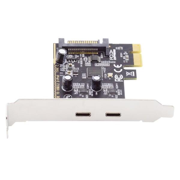 xiwai USB PCI-E Express 1x カード USB3.1 Gen1 5Gbps デュアル Type-C USB-C メス - PCI-E アダプター ASM1042 ロープロファイルブラケット付き商品コード：4907411...