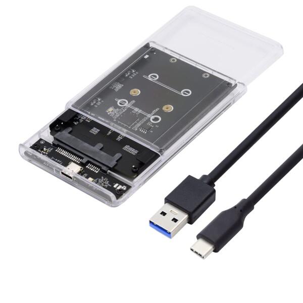 xiwai デュアルNGFF B+M-Key M.2 SSDカード JOBD Raid0 スパンブリッジからUSB3.0 Type-C USB-C 2.5インチ SATAコンボエンクロージャ商品コード：49074118897カラー：ブラック...